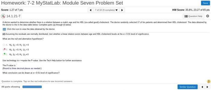 Solved Homework: 7-2 MyStatLab: Module Seven Problem Set | Chegg.com