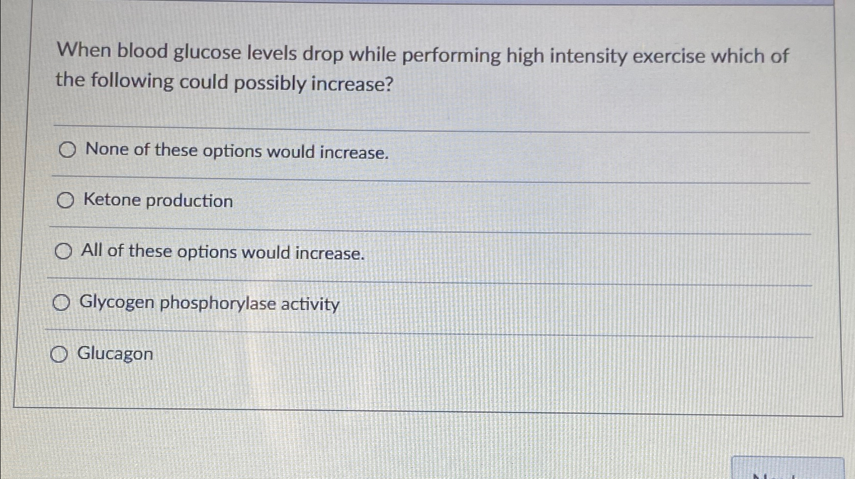 Solved When blood glucose levels drop while performing high | Chegg.com
