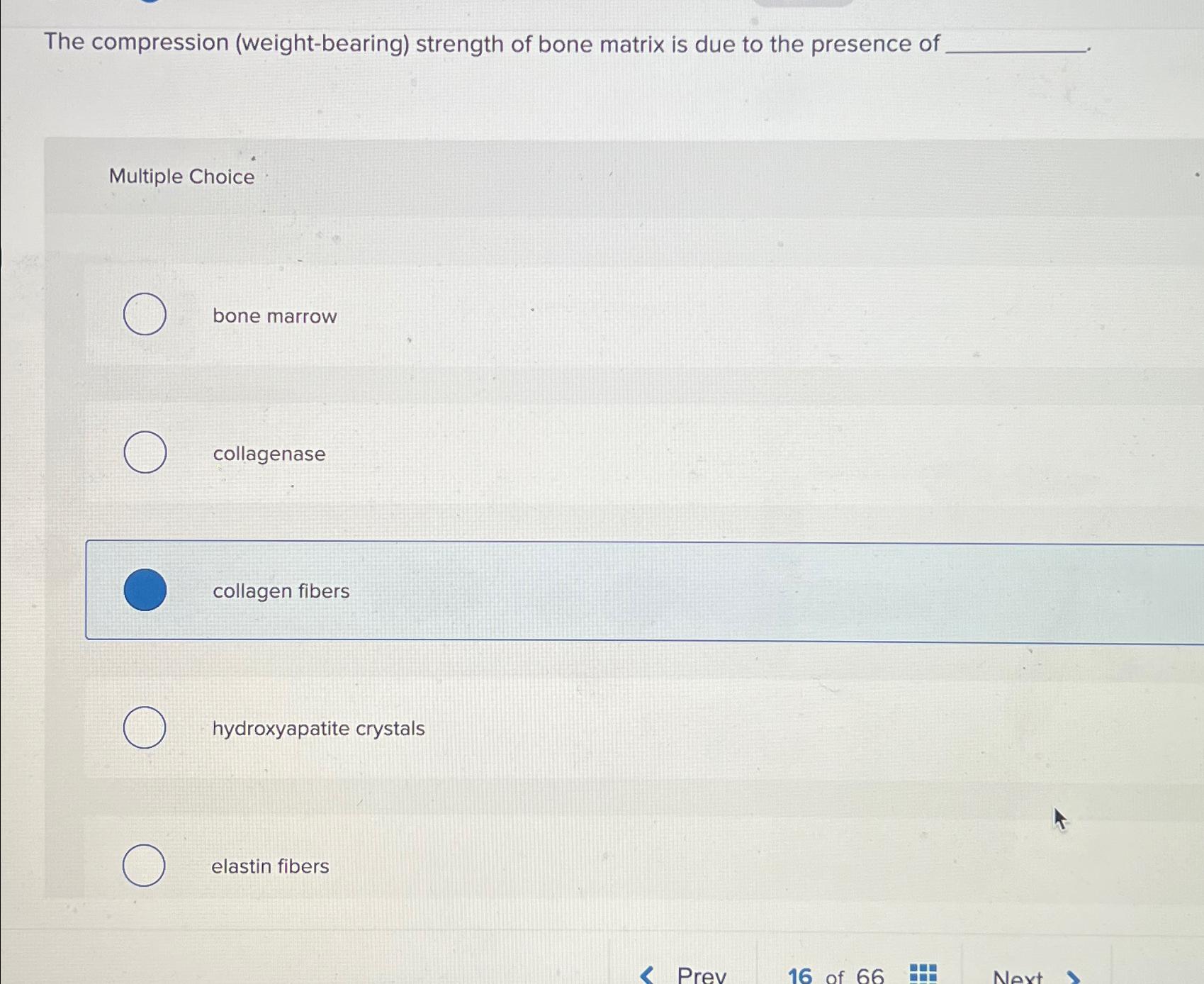 Solved The compression (weight-bearing) ﻿strength of bone | Chegg.com