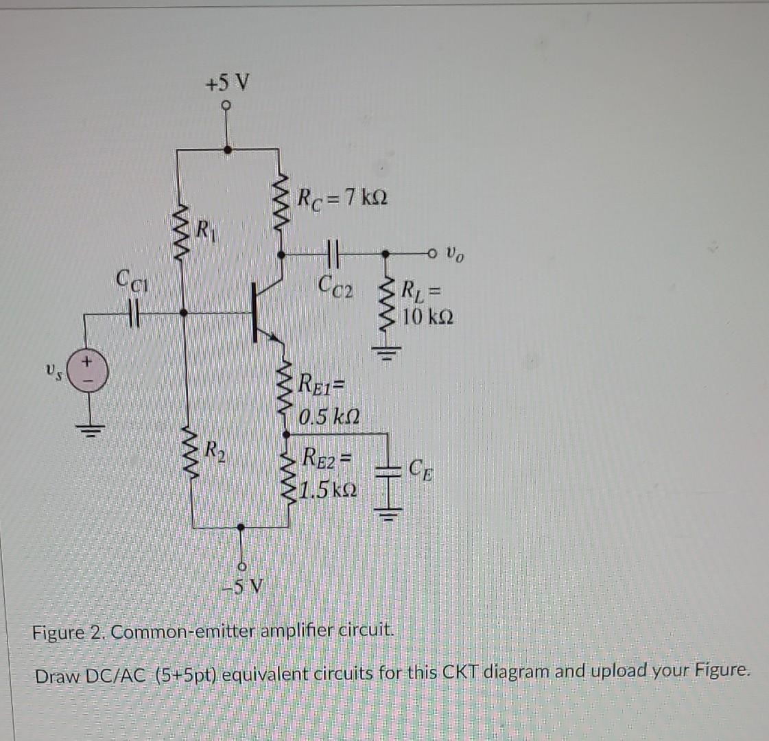 Solved Figure 2. Common-emitter amplifier circuit. Draw | Chegg.com