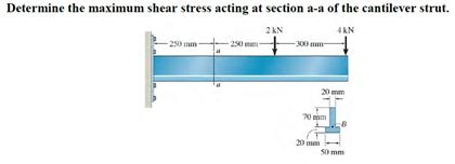 Determine The Maximum Shear Stress Acting At Section A In Beam - The ...