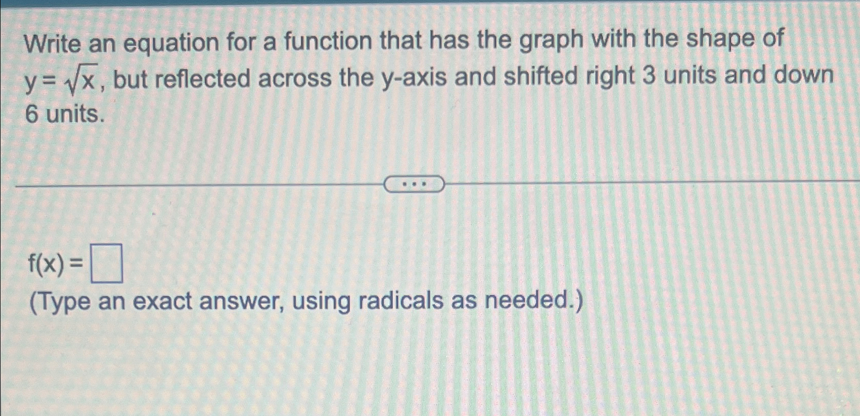 Solved Write an equation for a function that has the graph | Chegg.com