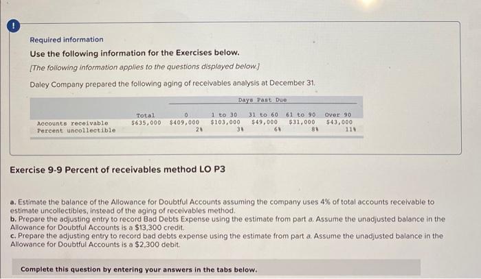 Solved Required information Use the following information | Chegg.com