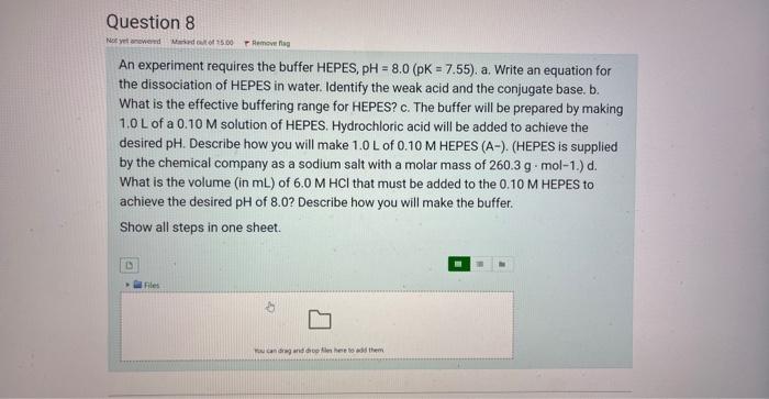 Solved An experiment requires the buffer HEPES, | Chegg.com