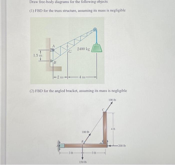 Solved Draw free-body diagrams for the following objects (1) | Chegg.com