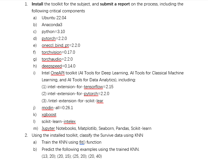 Solved Install the toolkit for the subject, and submit a | Chegg.com
