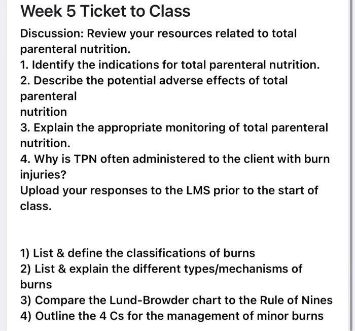 Solved Week 5 Ticket to Class Discussion: Review your | Chegg.com