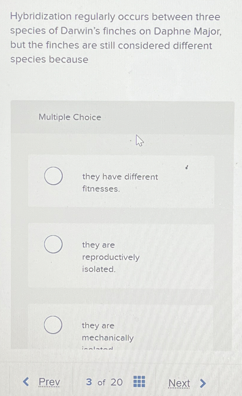 Solved Hybridization regularly occurs between three species | Chegg.com
