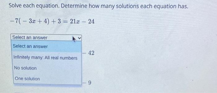 Solved Solve each equation. Determine how many solutions | Chegg.com