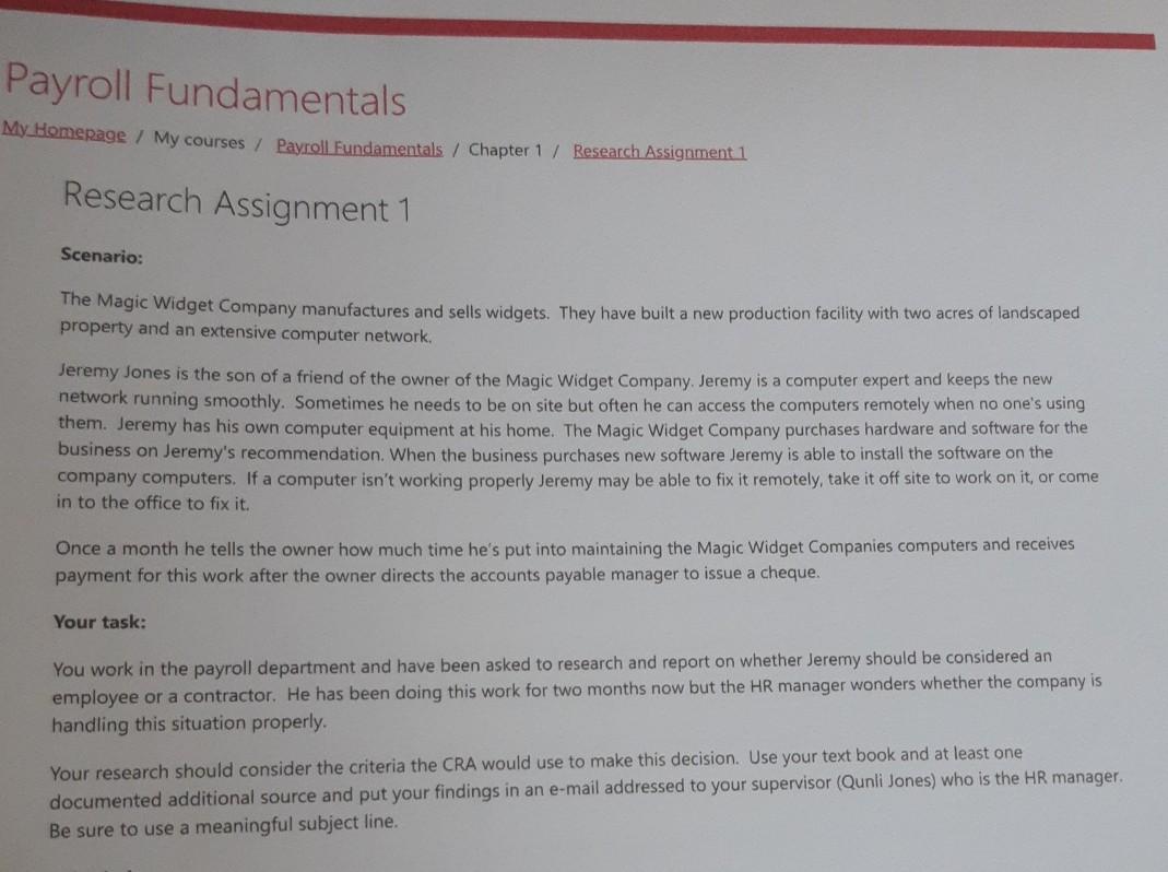 Payroll Fundamentals My Homepage / My courses / | Chegg.com