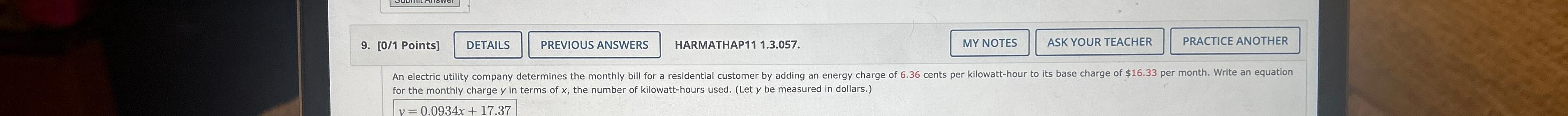 Solved [0/1 ﻿Points] ﻿PREVIOUS ANSWERS | Chegg.com