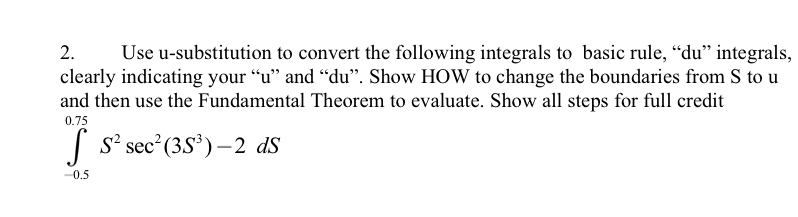 Solved Use u-substitution to convert the following integrals | Chegg.com