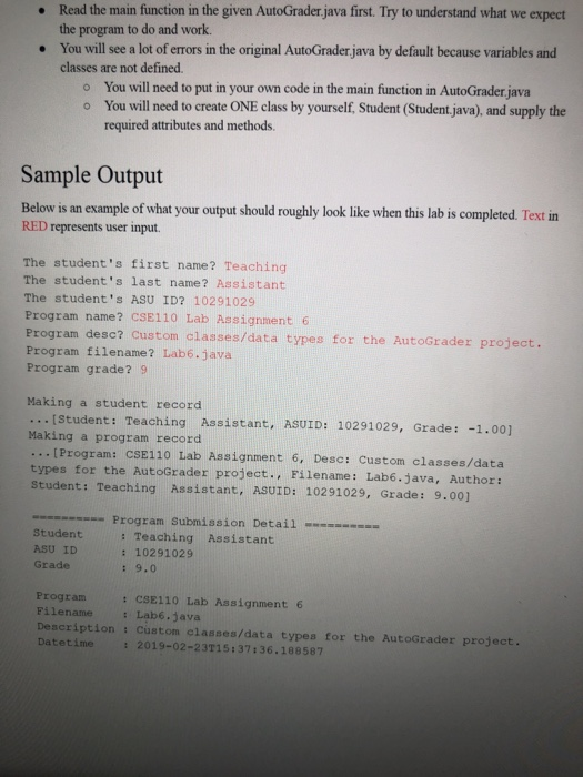 Solved Lab Problem: Designing an AutoGrader Grading | Chegg.com