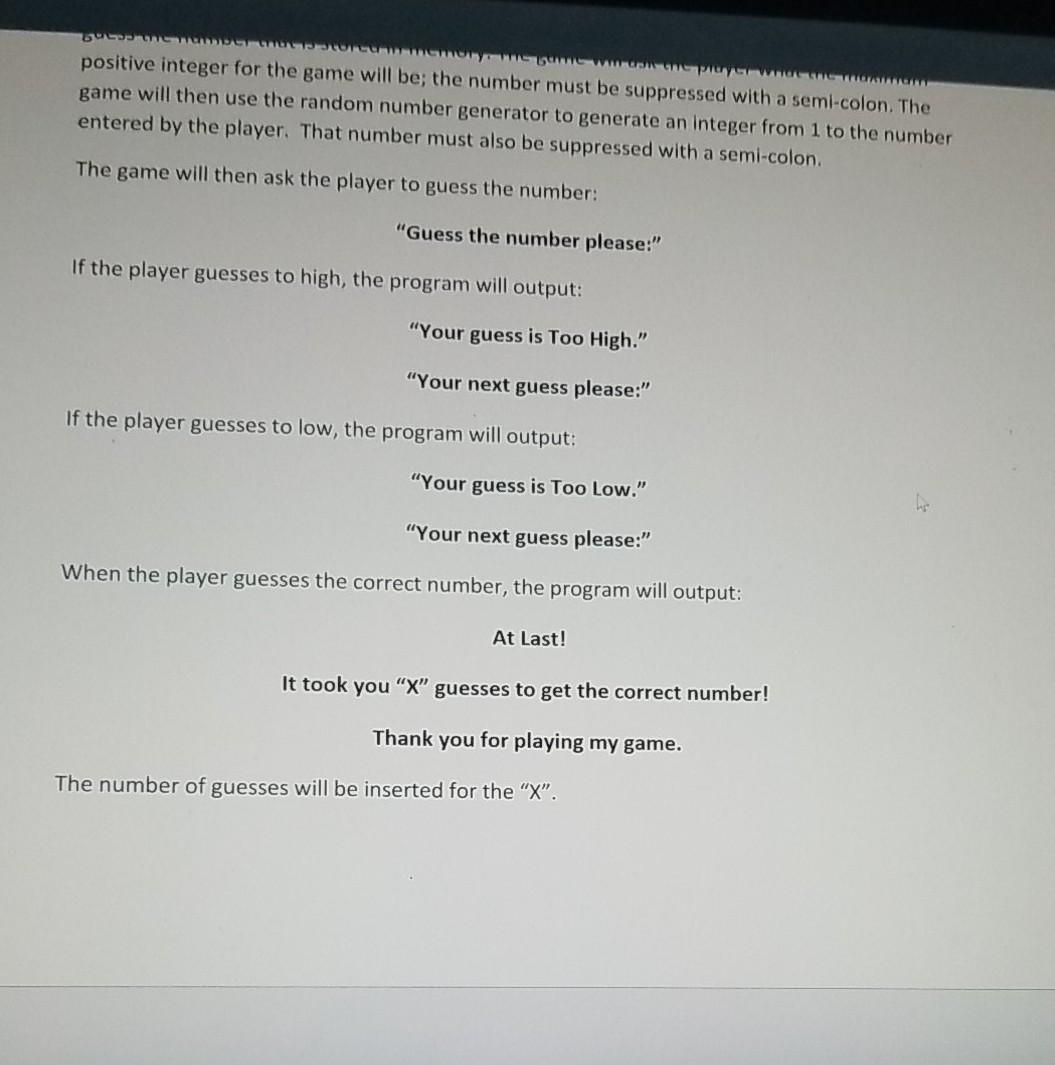 Solved ME Tools Lab - Guessing Game You have been hired by a | Chegg.com
