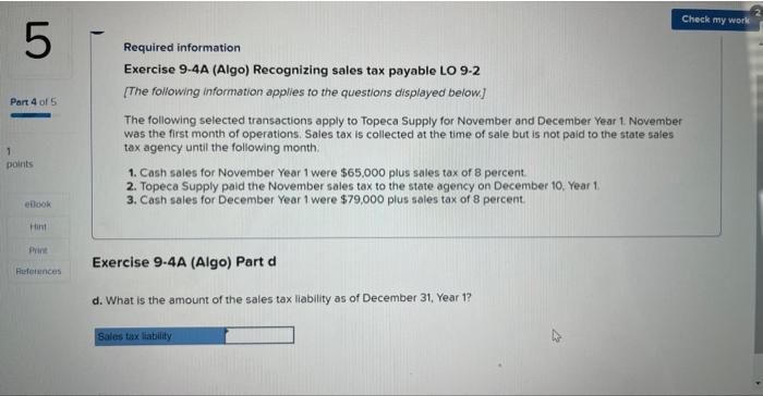 Solved Required information Exercise 9-4A (Algo) Recognizing | Chegg.com