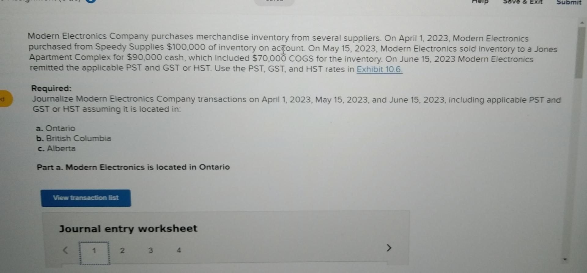 Solved Modern Electronics Company purchases merchandise | Chegg.com