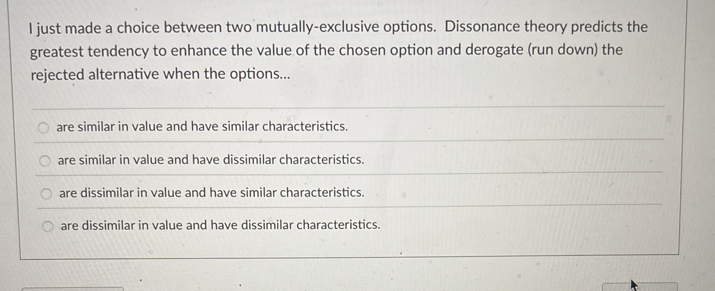 Solved I just made a choice between two mutually-exclusive | Chegg.com