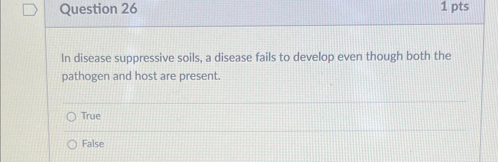 Solved Question 261 ﻿ptsIn disease suppressive soils, a | Chegg.com