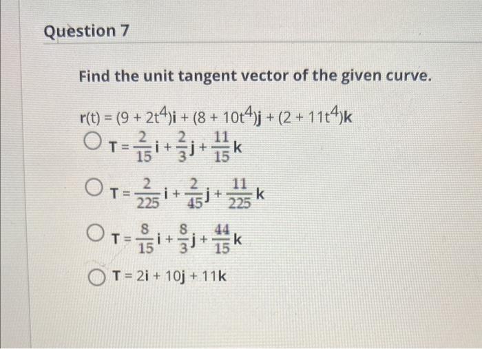 Solved Find T,N, and B for the given space curve. | Chegg.com