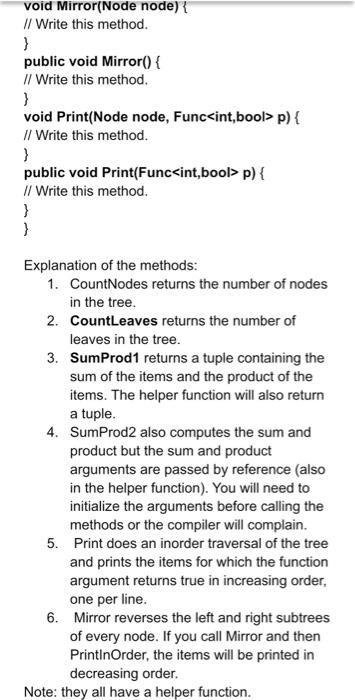Solved \} \} public void PrintInOrder() \{ | Chegg.com