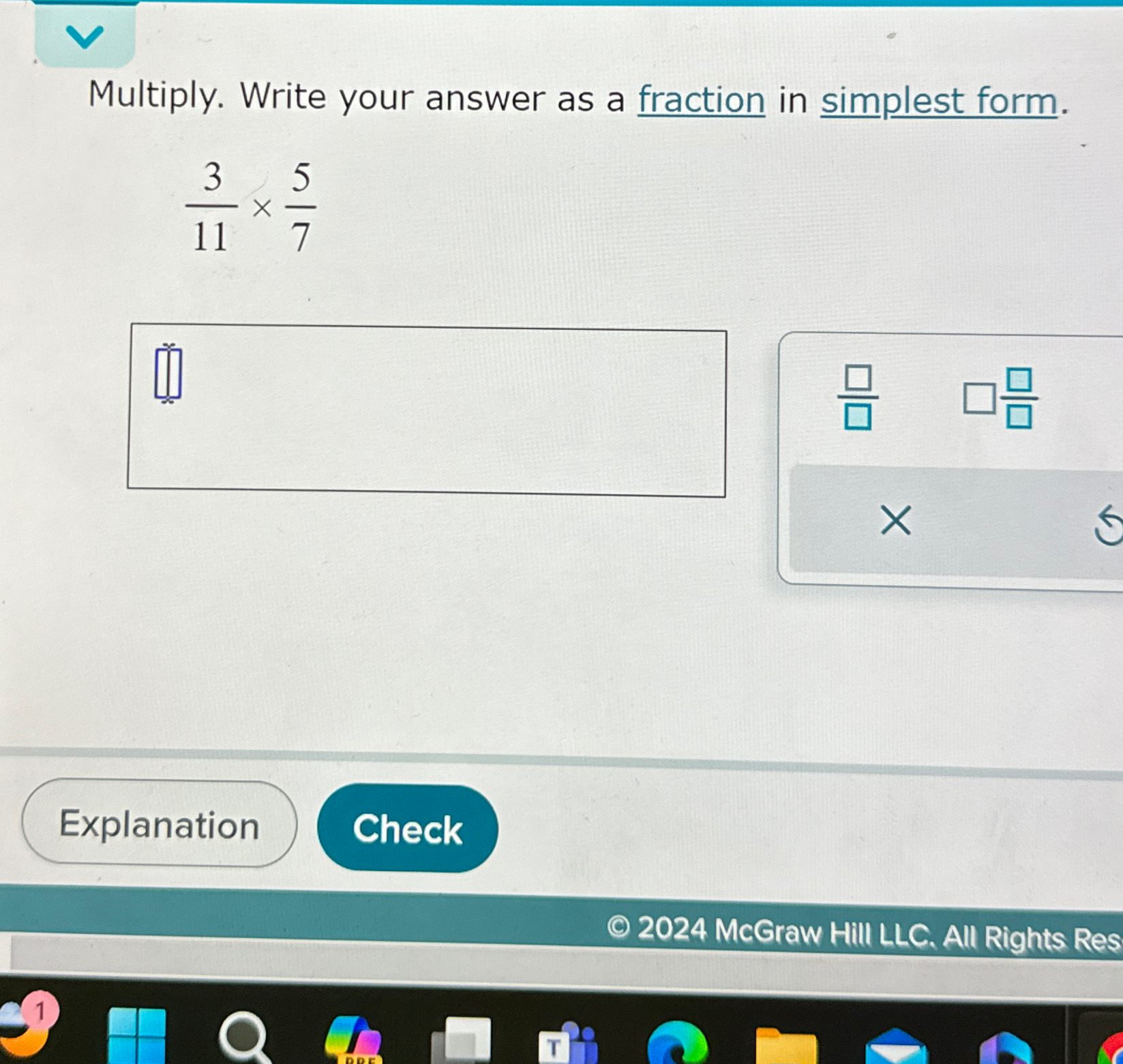 Solved Multiply. Write your answer as a fraction in simplest | Chegg.com