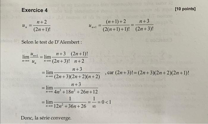 Solved Answer in Calculus 2 please!Questions are in french | Chegg.com