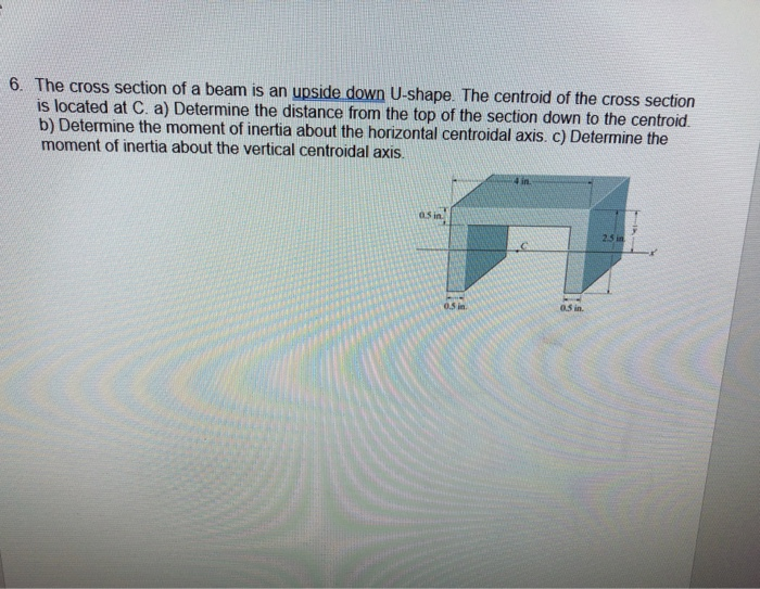 Solved 6. The cross section of a beam is an upside down | Chegg.com