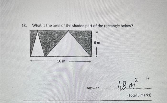 Solved 18. What is the area of the shaded part of the | Chegg.com