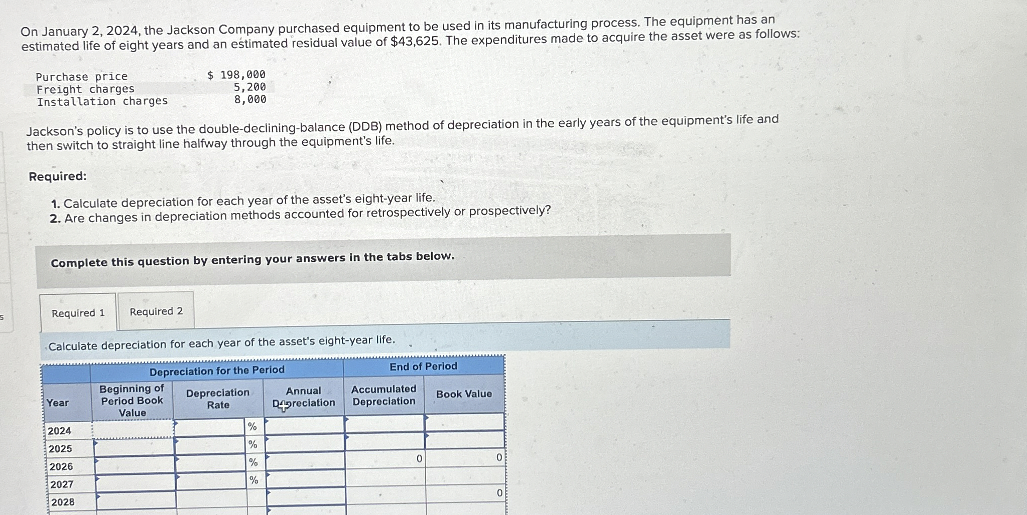 Solved Exercise 11-15 (Algo) ﻿Double-declining-balance | Chegg.com