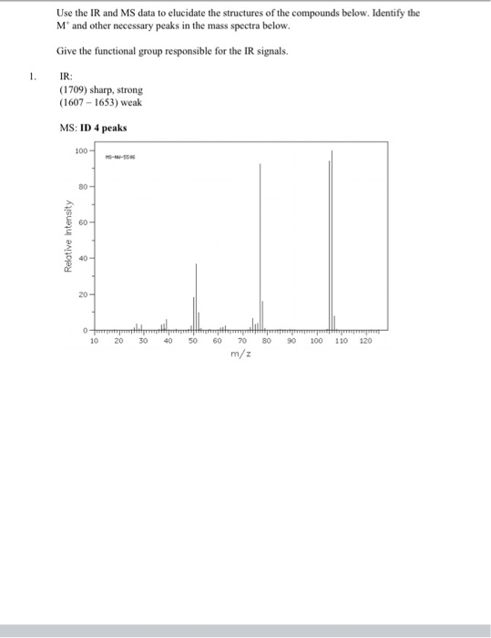 Solved Use the IR and MS data to elucidate the structures of | Chegg.com