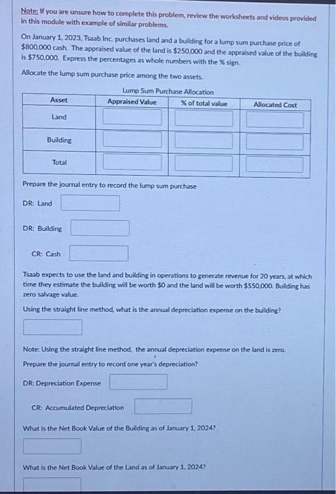 Note; If you are unsure how to complete this problem, | Chegg.com
