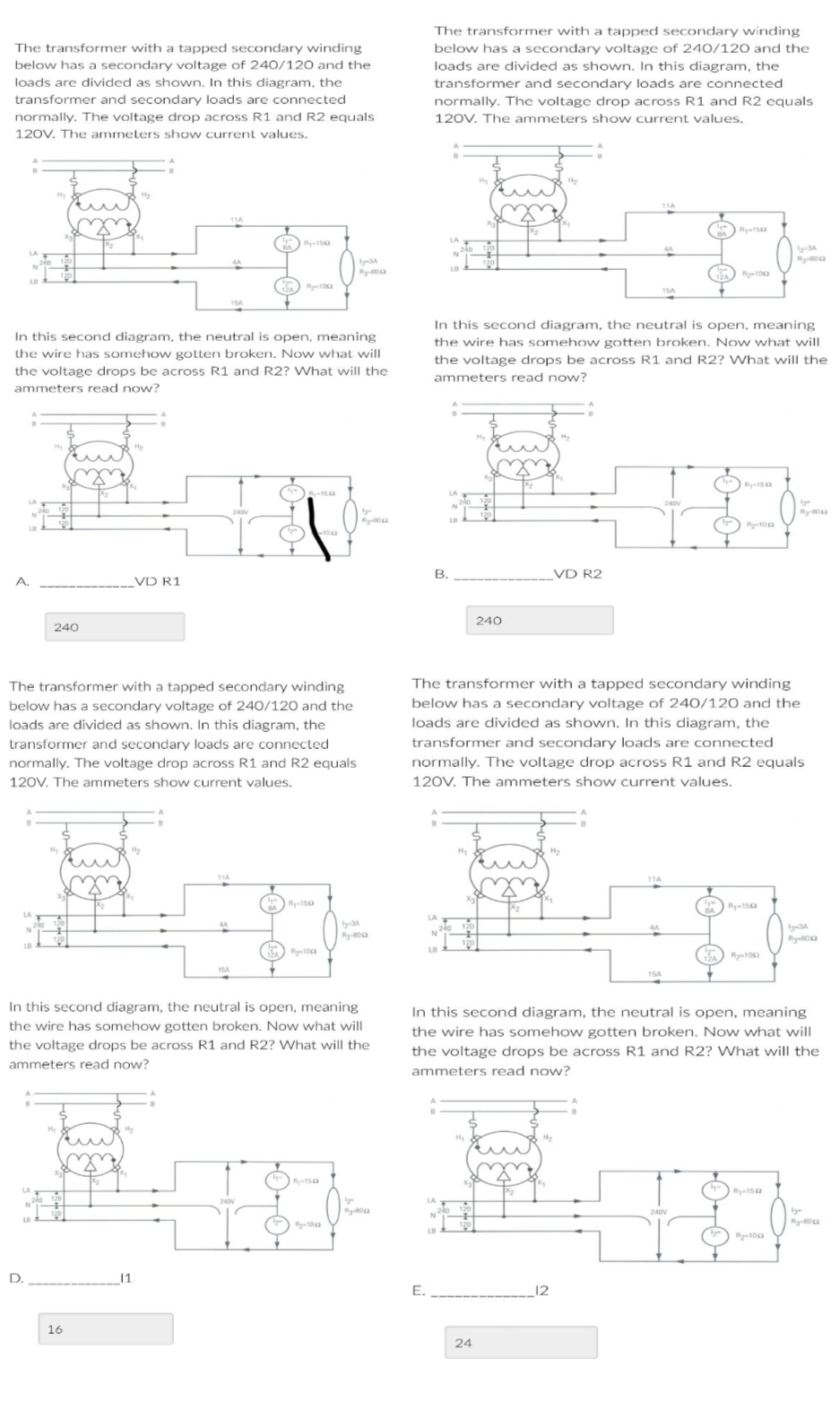 Solved The transformer with a tapped secondary winding below | Chegg.com