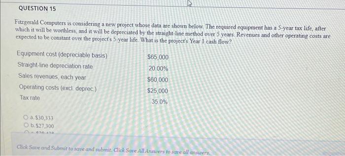 Solved Fitzgerald Computers is considering a new project | Chegg.com