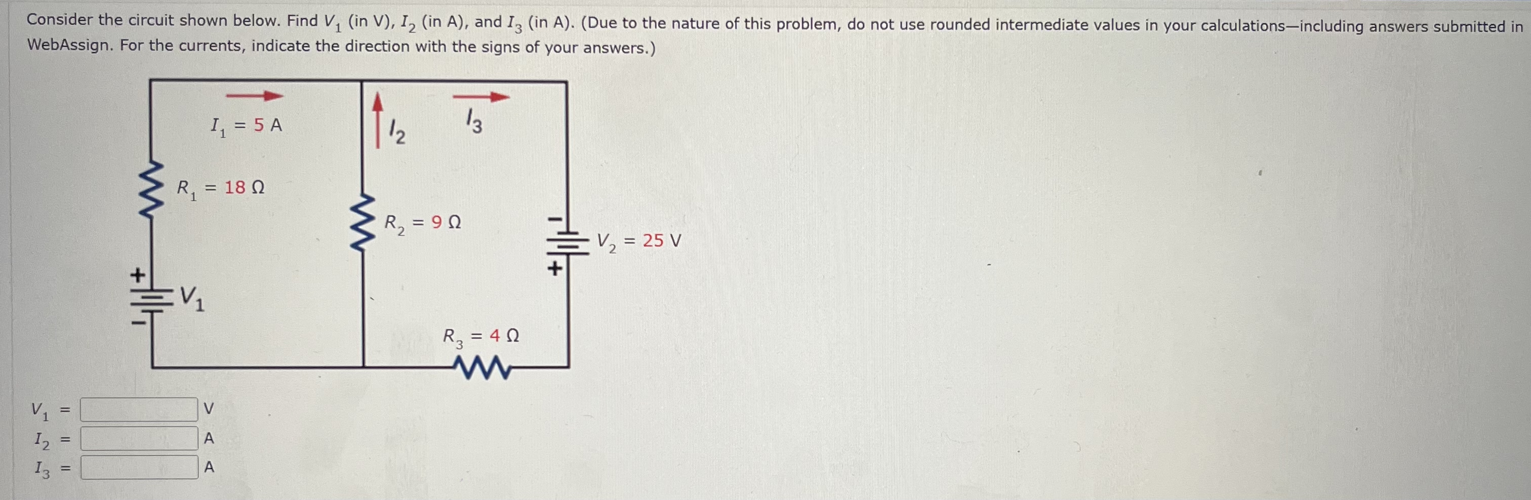 Solved WebAssign. For the currents, indicate the direction | Chegg.com