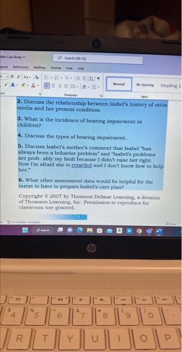 Solved 2. Discuss the relationship between Isabel's history | Chegg.com