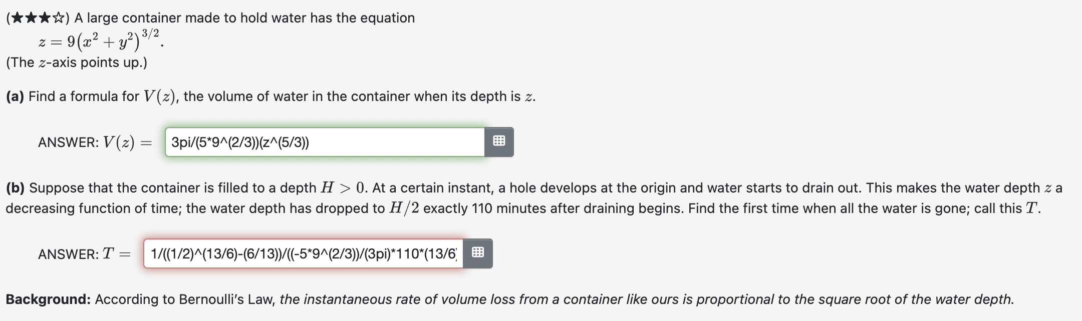 Solved (************) ﻿A large container made to hold water | Chegg.com
