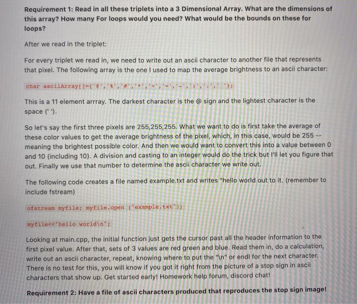 Solved PLEASE HELP-- In this assignment we will create Ascii | Chegg.com