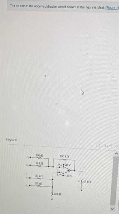 Solved The op amp in the adder-subtracter circuit shown in | Chegg.com
