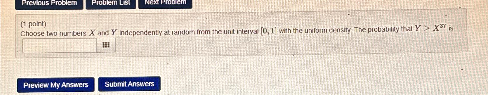 Solved Previous Problem\\nNext Prodiem\\n(1 point)\\nChoose | Chegg.com Solved Previous Problem\\nNext Prodiem\\n(1 point)\\nChoose | Chegg.com