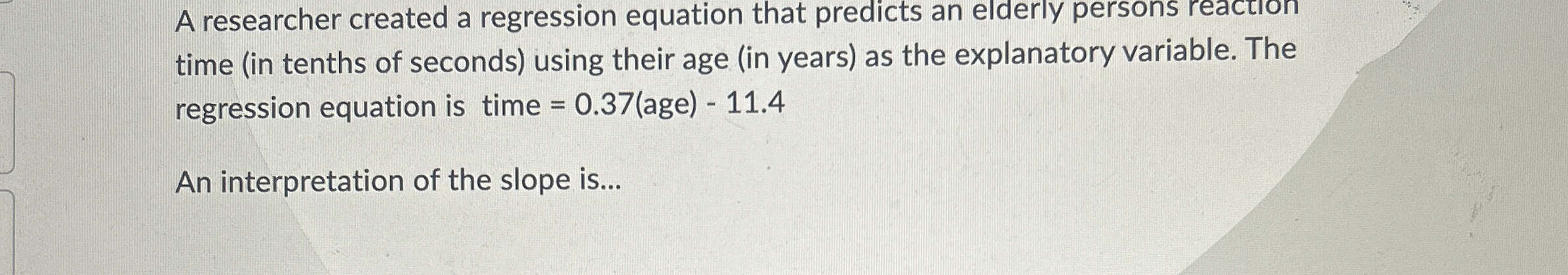Solved A researcher created a regression equation that | Chegg.com