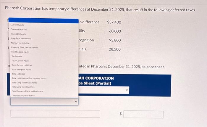 Solved Pharoah Corporation has temporary differences at | Chegg.com