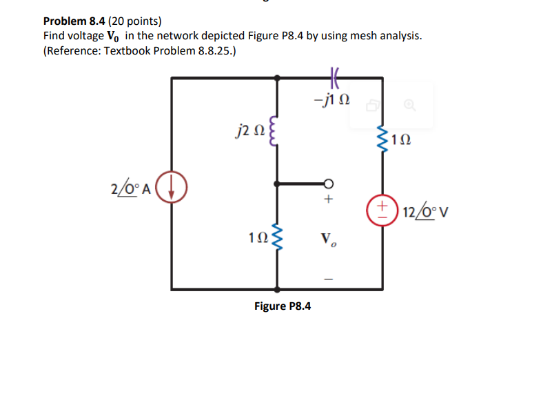 Solved Problem 84 20 ﻿pointsfind Voltage V0 ﻿in The 9004