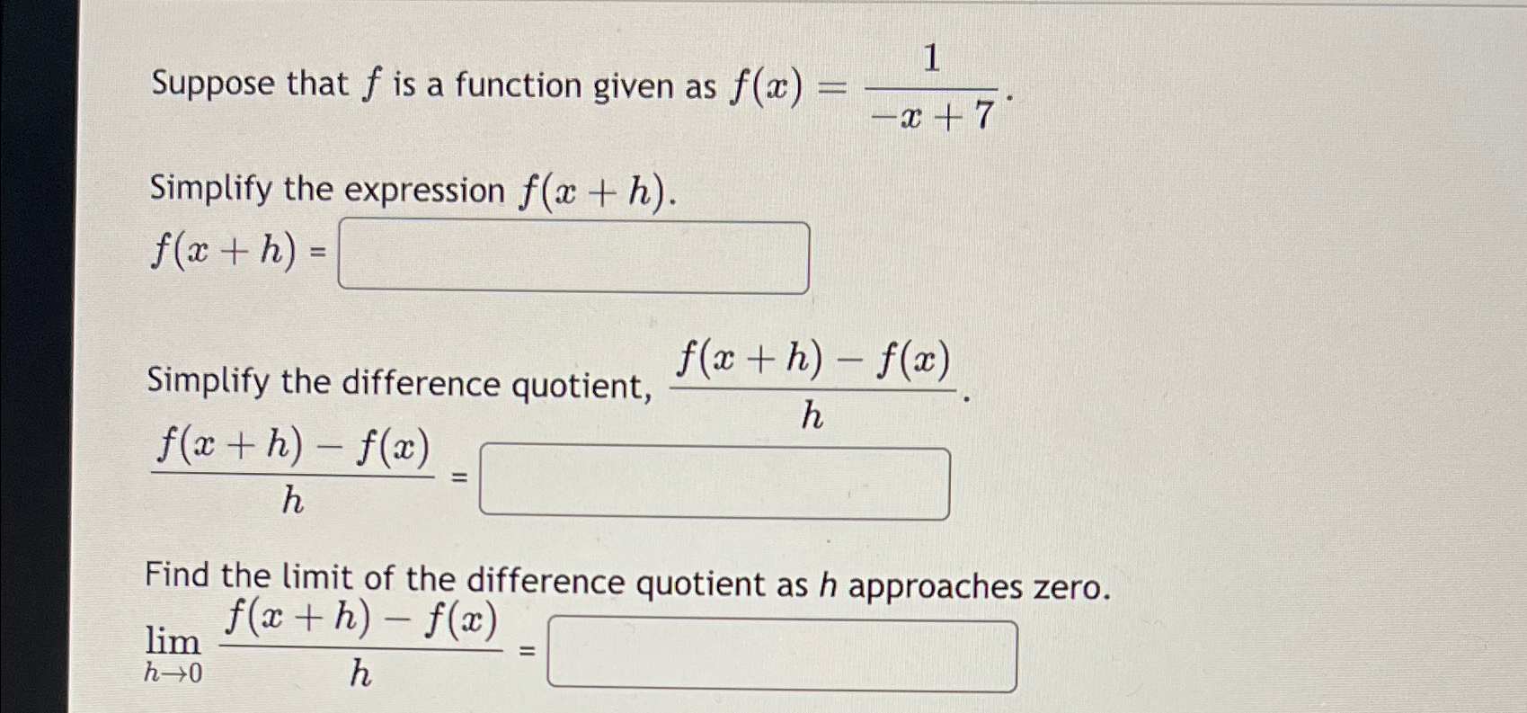 Solved Suppose that f ﻿is a function given as | Chegg.com