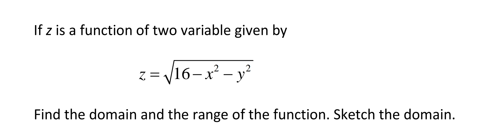 Solved If z ﻿is a function of two variable given | Chegg.com