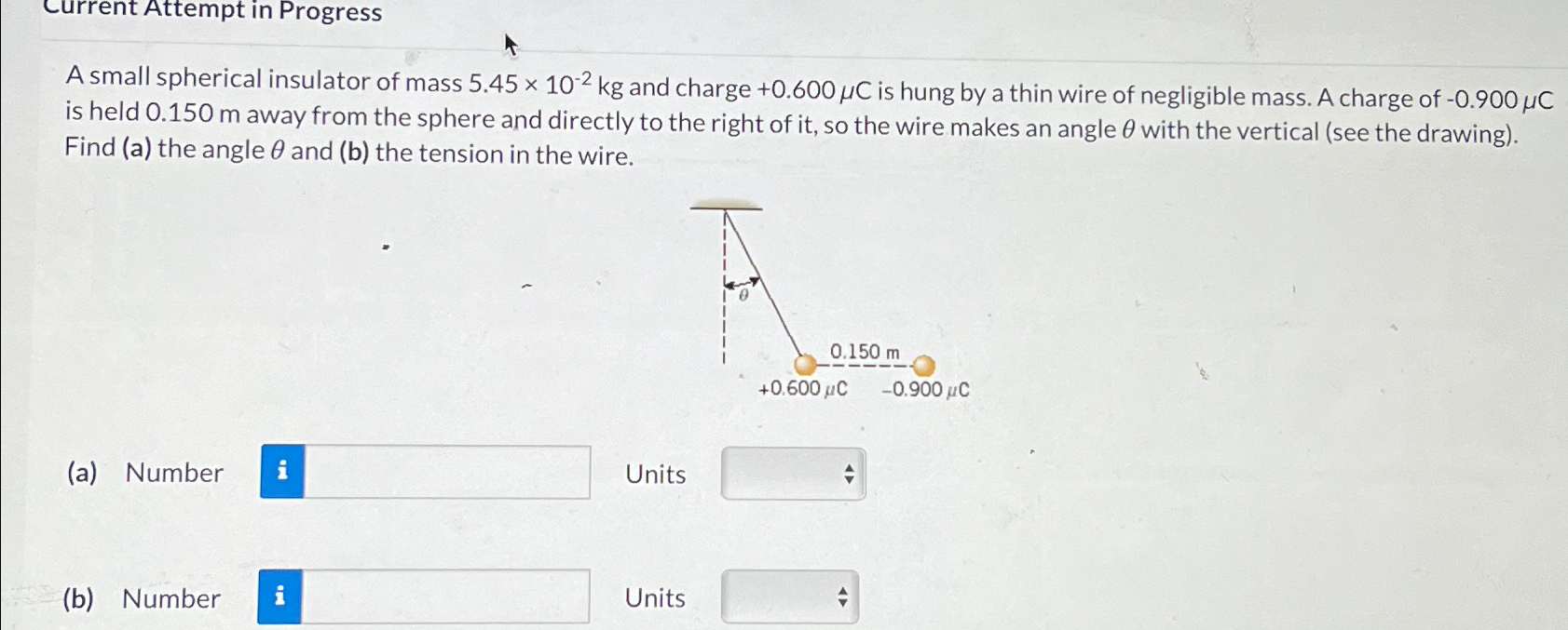 Solved Current Attempt in ProgressA small spherical | Chegg.com