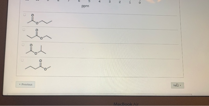 Solved The following 'H-NMR spectrum corresponds to one of | Chegg.com