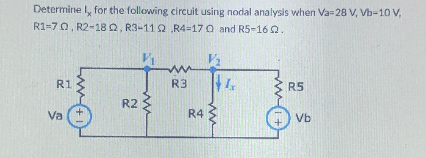 Solved Determine Ix ﻿for the following circuit using nodal | Chegg.com