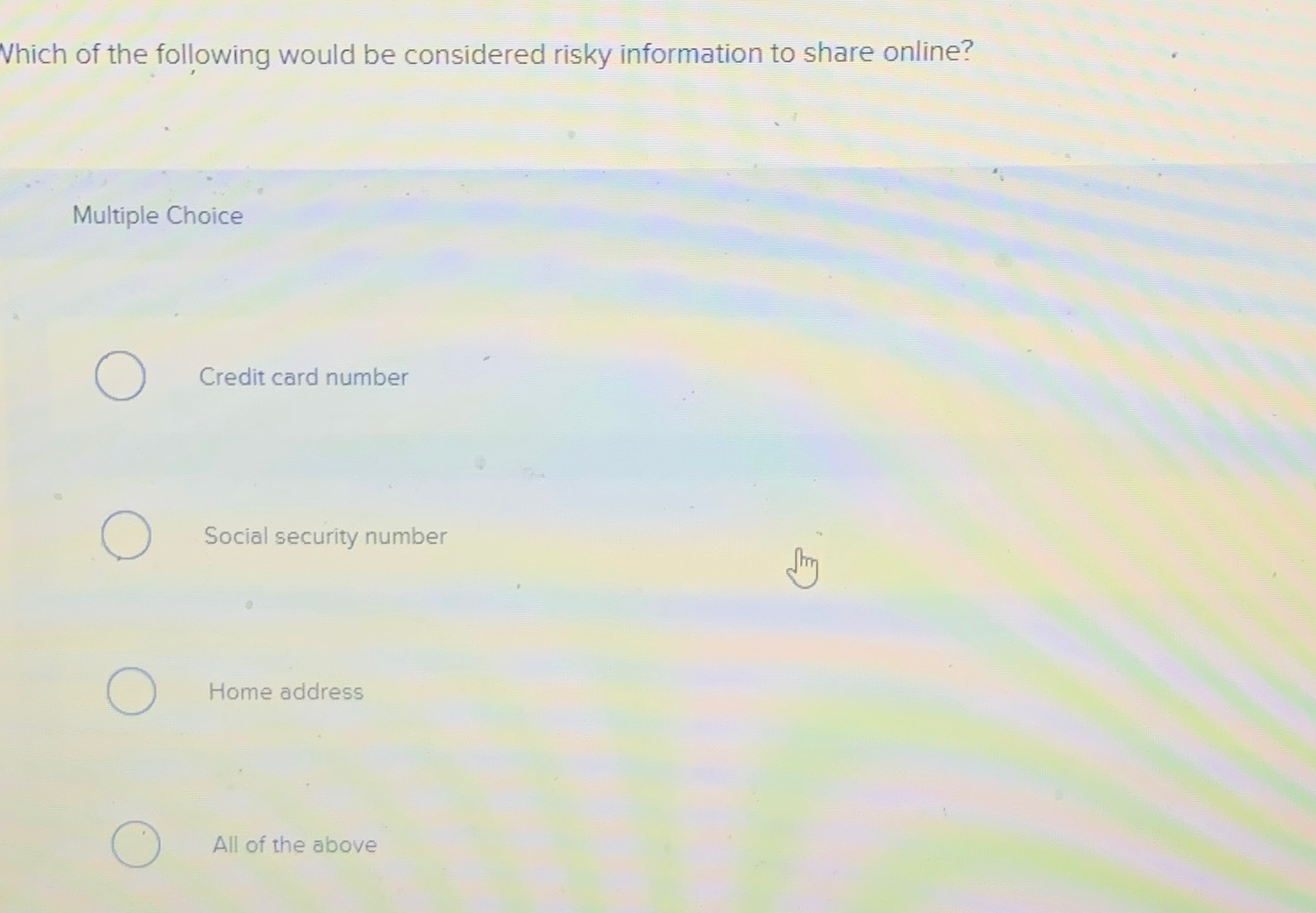 Solved Which of the following would be considered risky | Chegg.com
