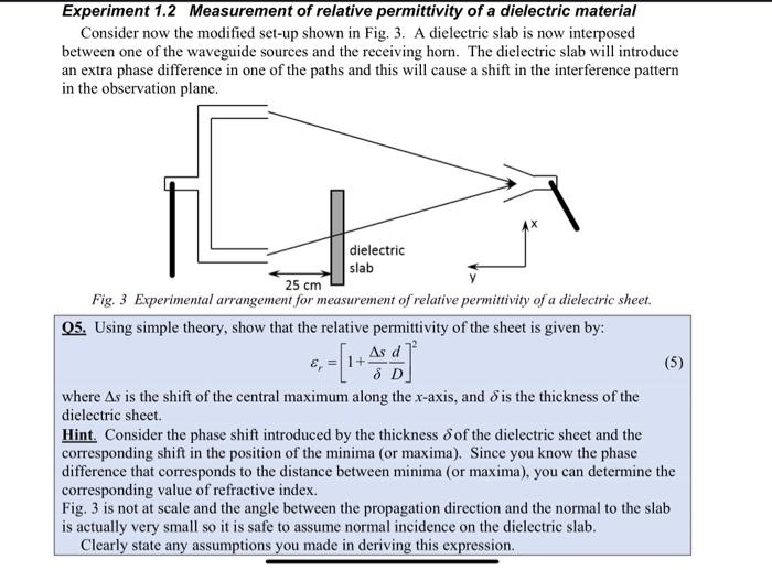 Solved Experiment 1.2 Measurement of relative permittivity | Chegg.com