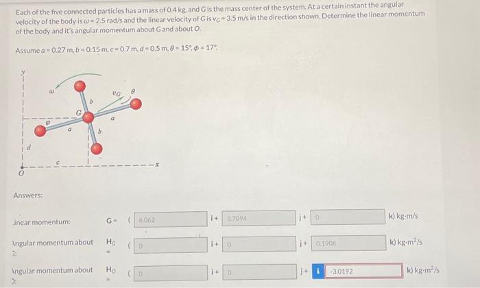 Each of the five connected particles has a mass of | Chegg.com